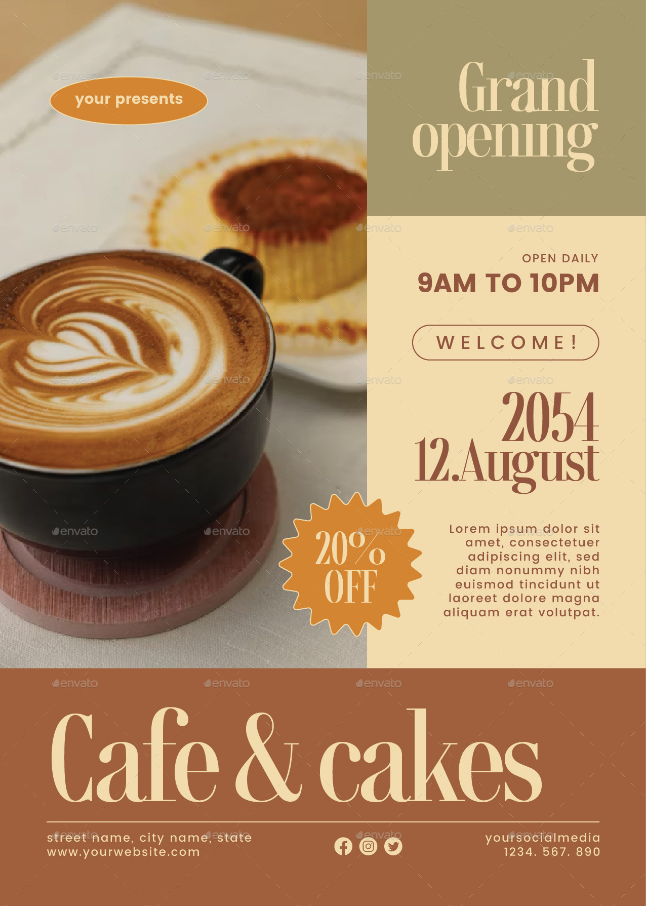 Bakery Grand Opening Flyer, Print Templates | GraphicRiver