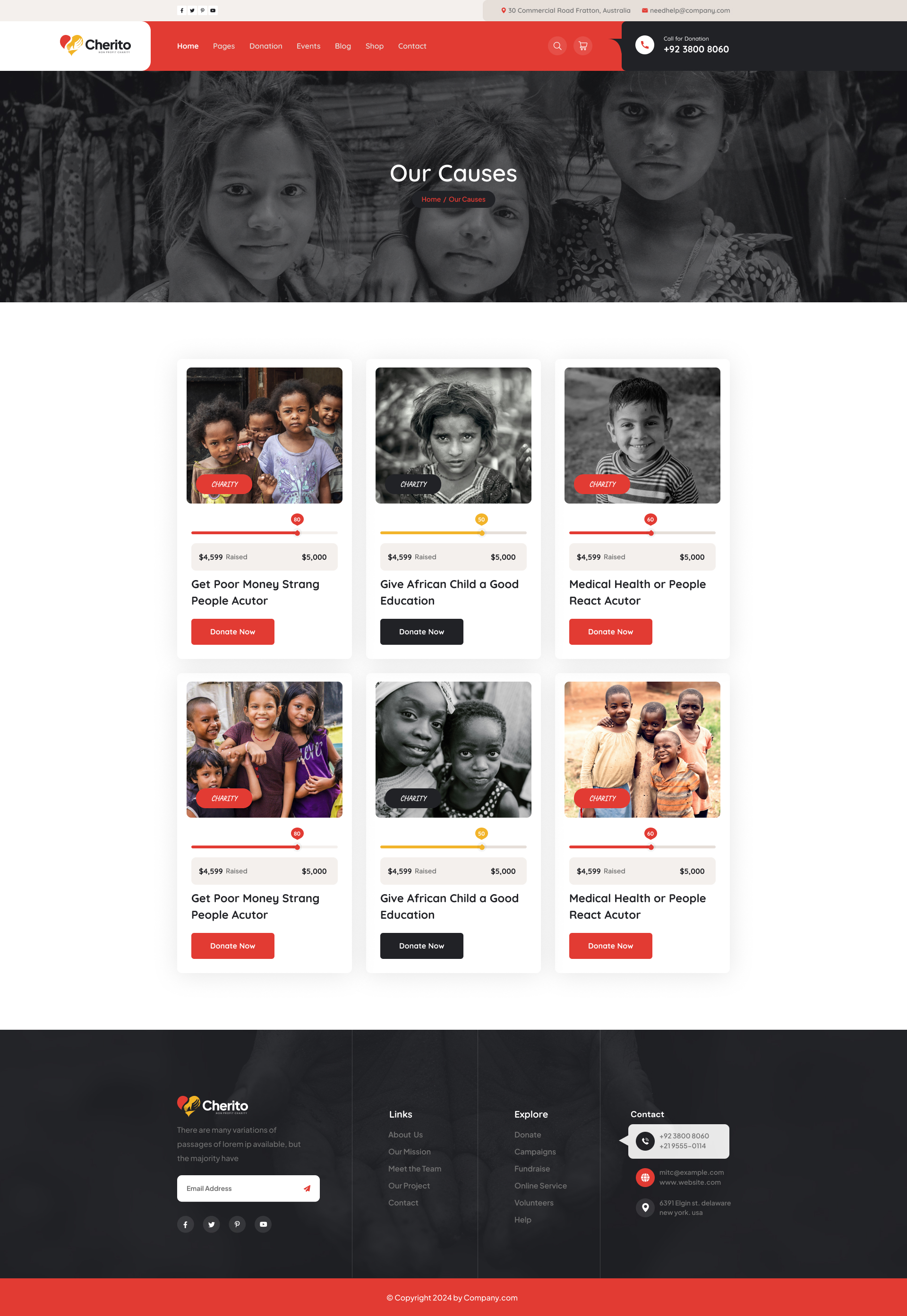 Cherito - Non Profit Charity Figma Template by Layerdrops | ThemeForest
