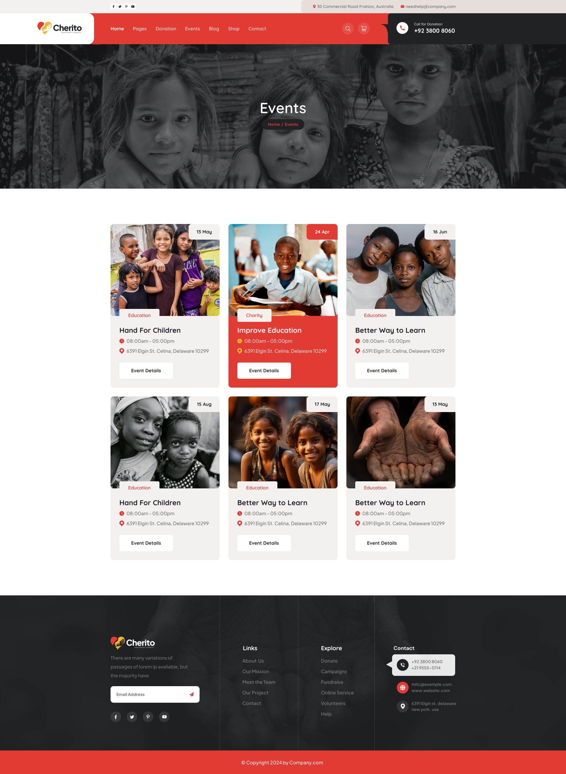 Cherito - Non Profit Charity Figma Template by Layerdrops | ThemeForest