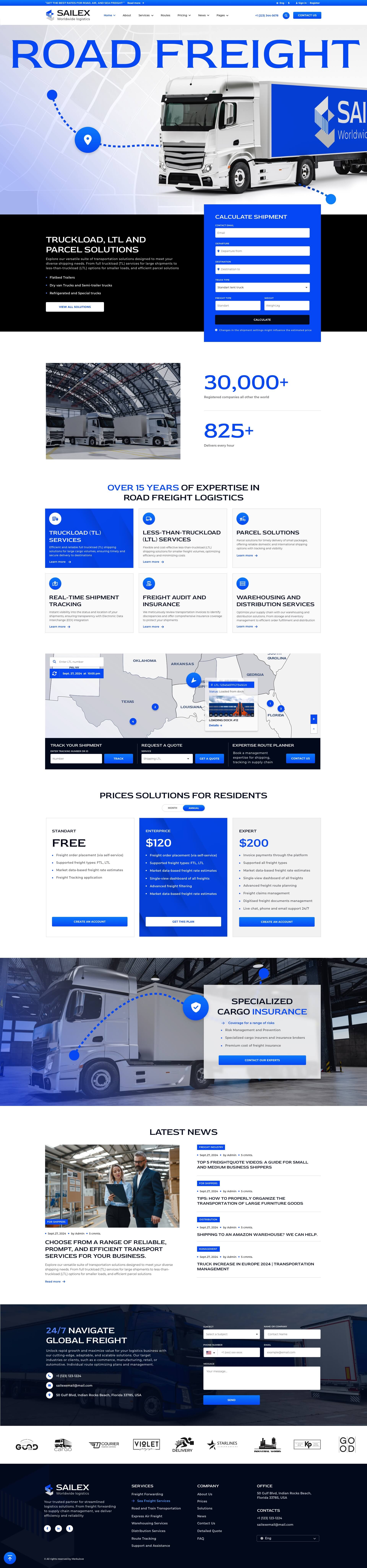 Sailex – Worldwide Logistics Company Template for Figma by merkulove