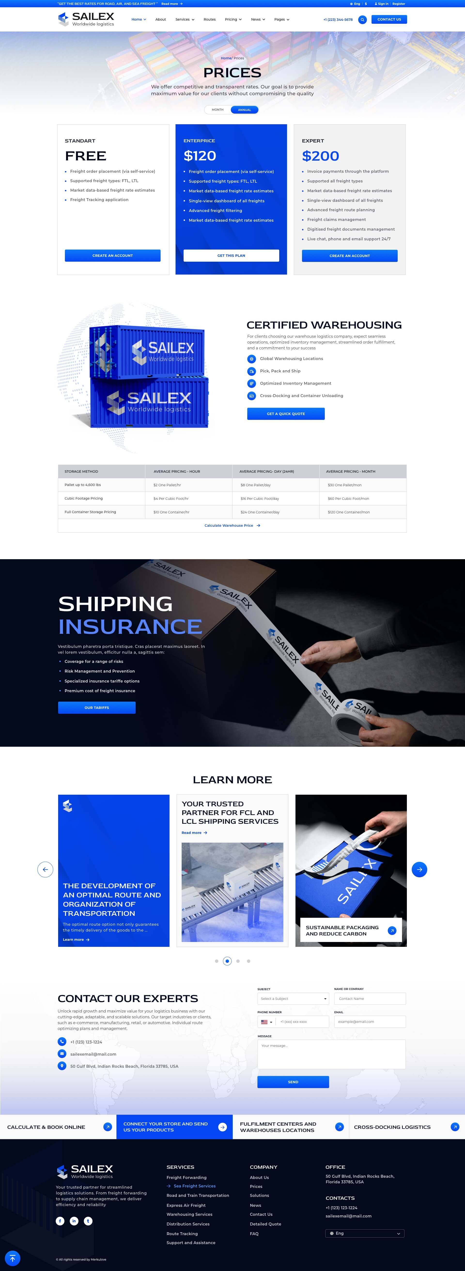 Sailex – Worldwide Logistics Company Template for Figma by merkulove