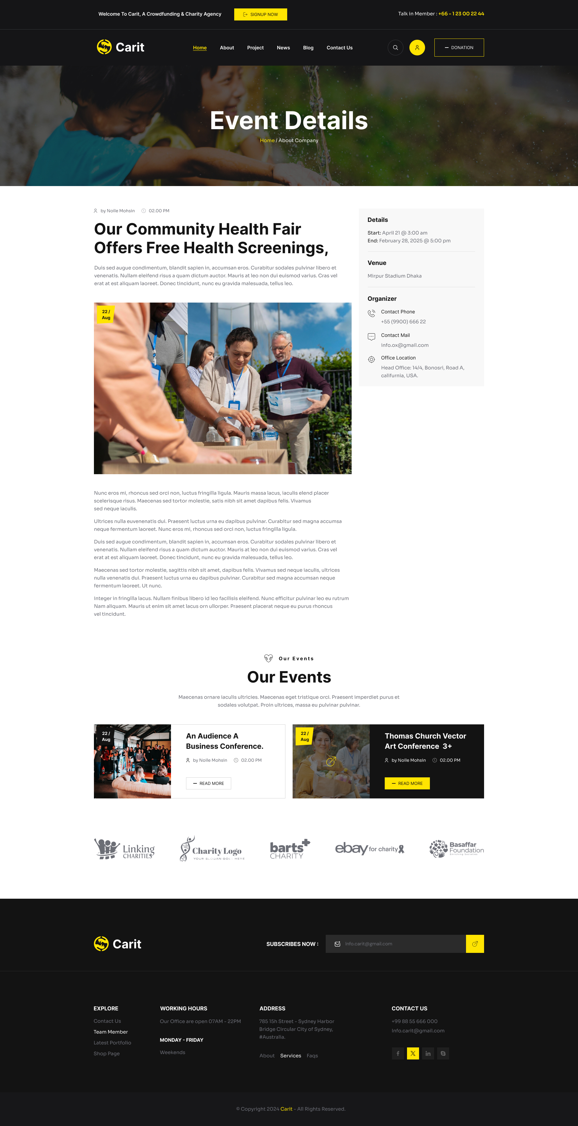 Carit - Charity Nonprofit & Donation Figma Template by bracketweb ...