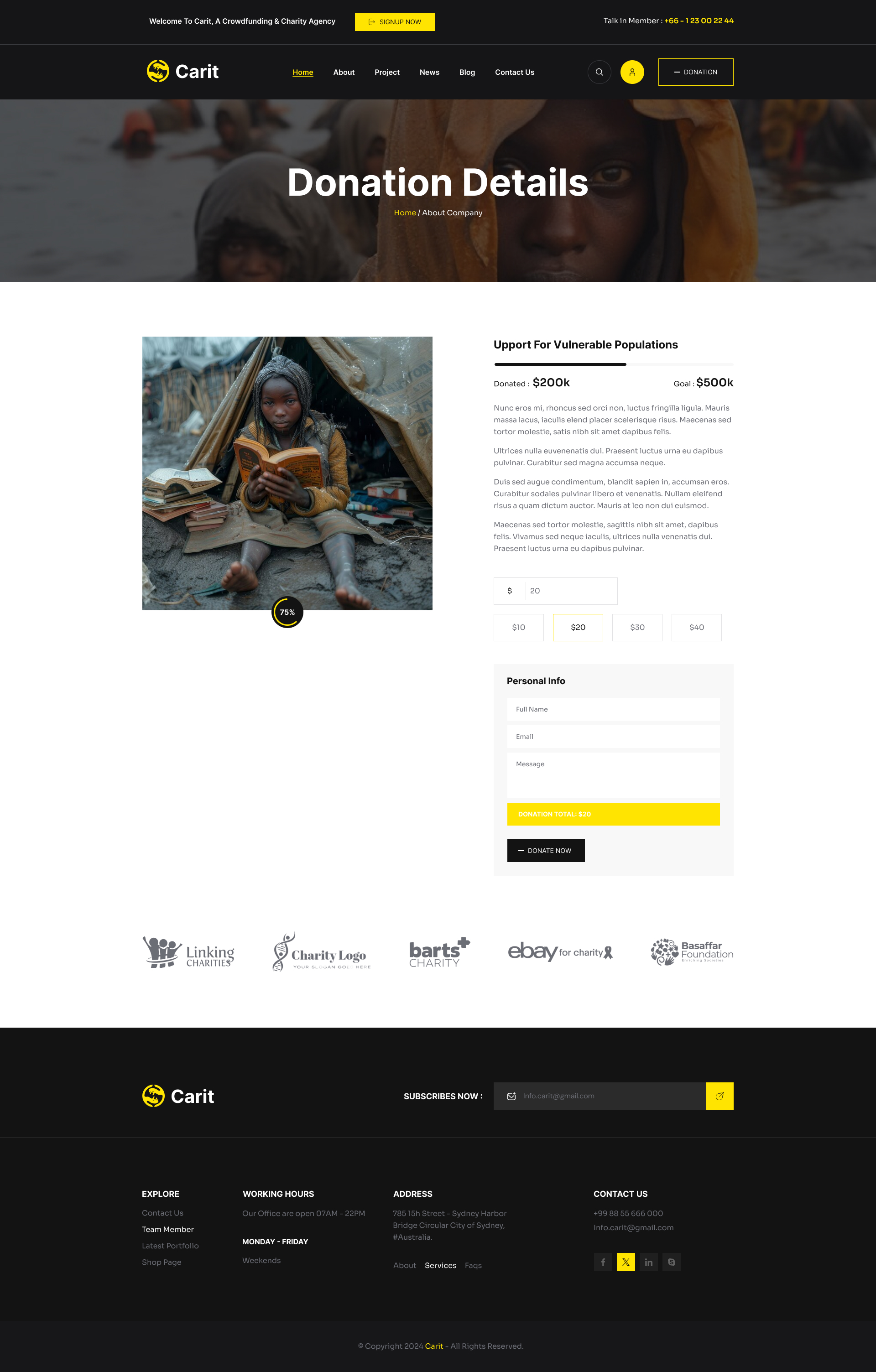 Carit - Charity Nonprofit & Donation Figma Template by bracketweb ...