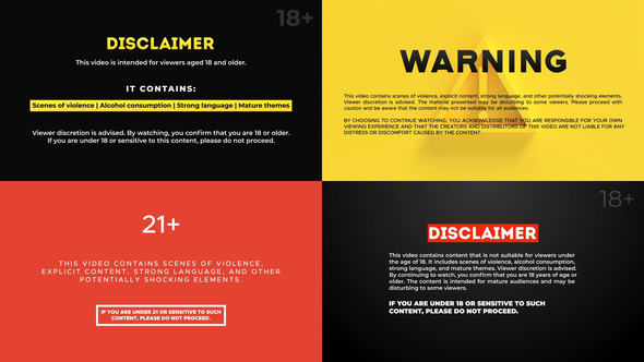 Caution Clips | Editable Disclaimer Video Templates, After Effects ...