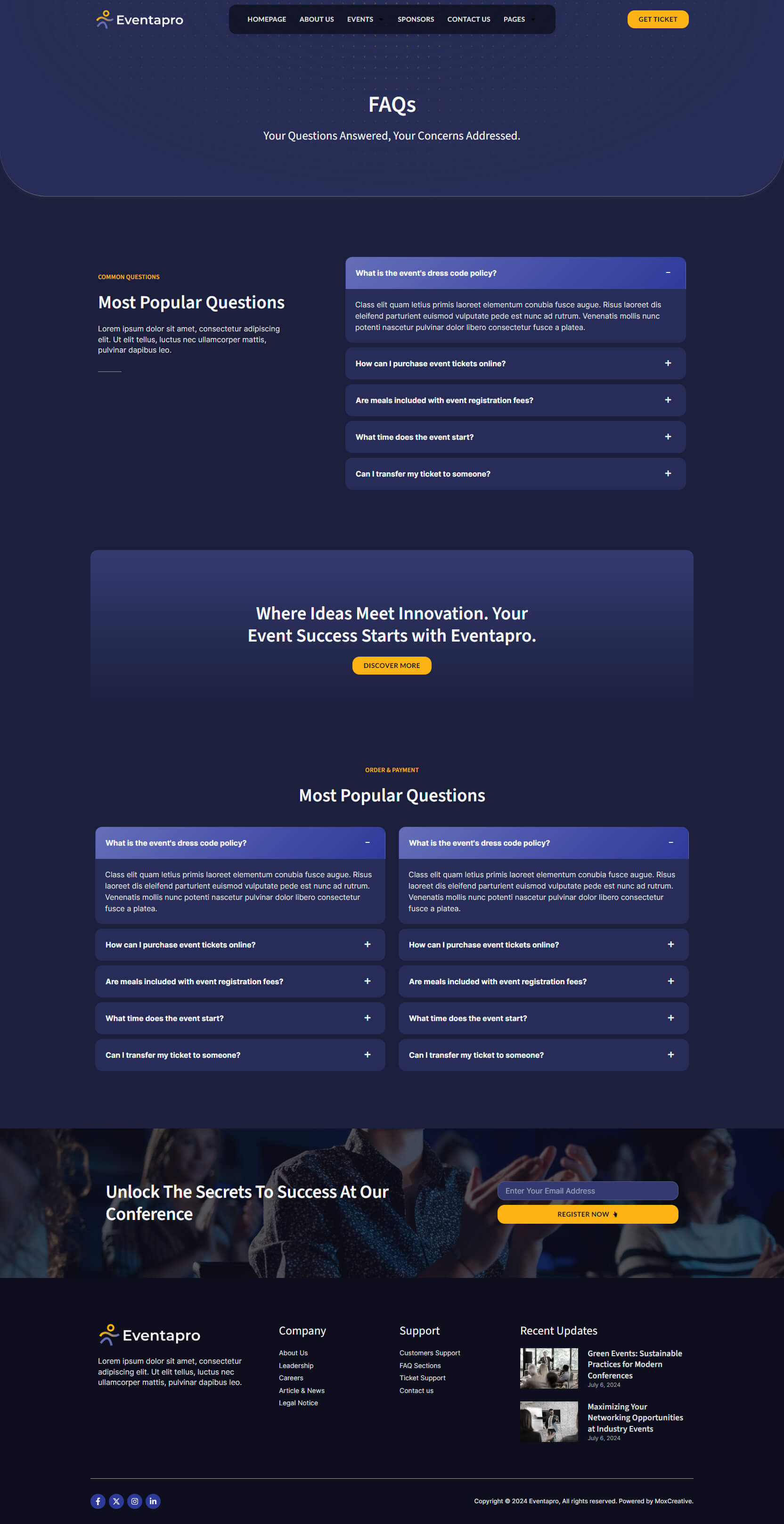 Eventapro - Event & Conference Elementor Pro Template Kit by moxcreative