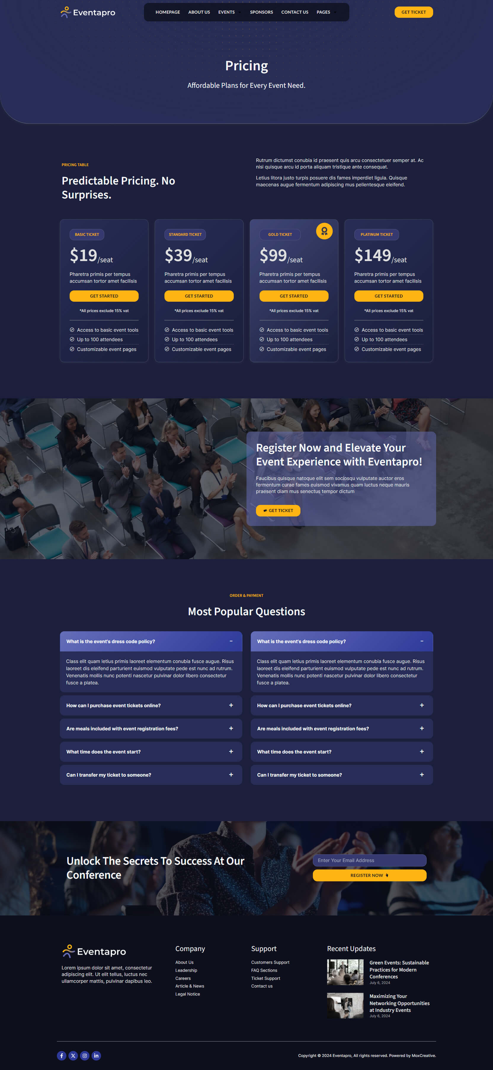 Eventapro - Event & Conference Elementor Pro Template Kit by moxcreative