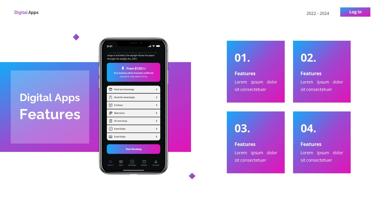 Digital Apps - Mobile App Google Slide Templates, Presentation Templates