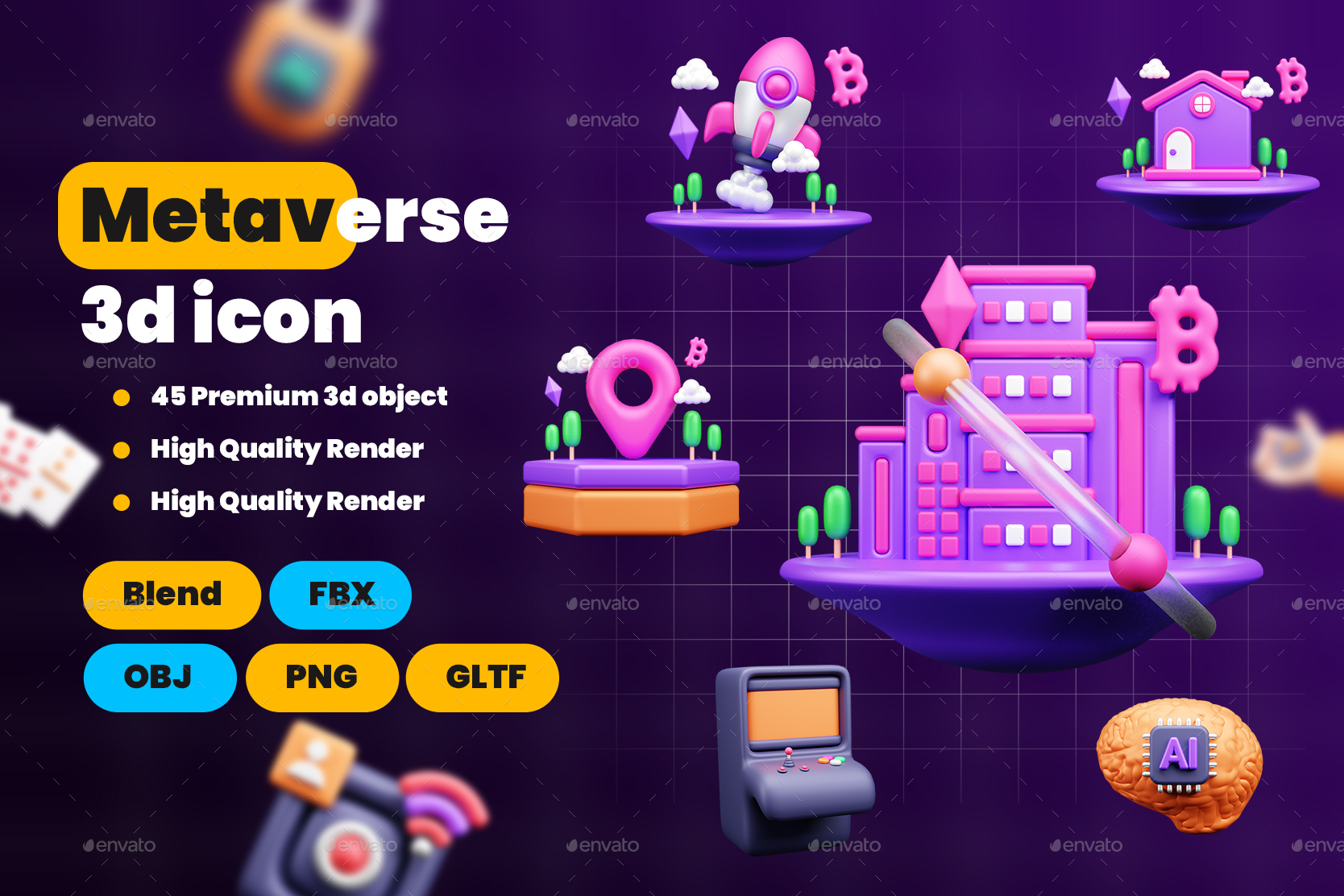 Metaverse Gaming 3d Illustration Icon Pack, Graphics | GraphicRiver