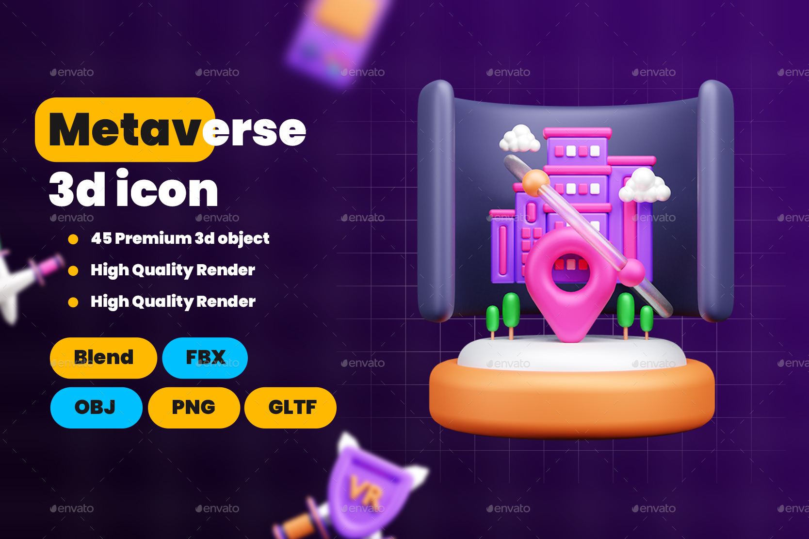 Metaverse Gaming 3d Illustration Icon Pack, Graphics | GraphicRiver