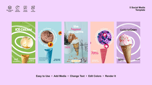 Ice Cream Instagram Reels, After Effects Project Files | VideoHive