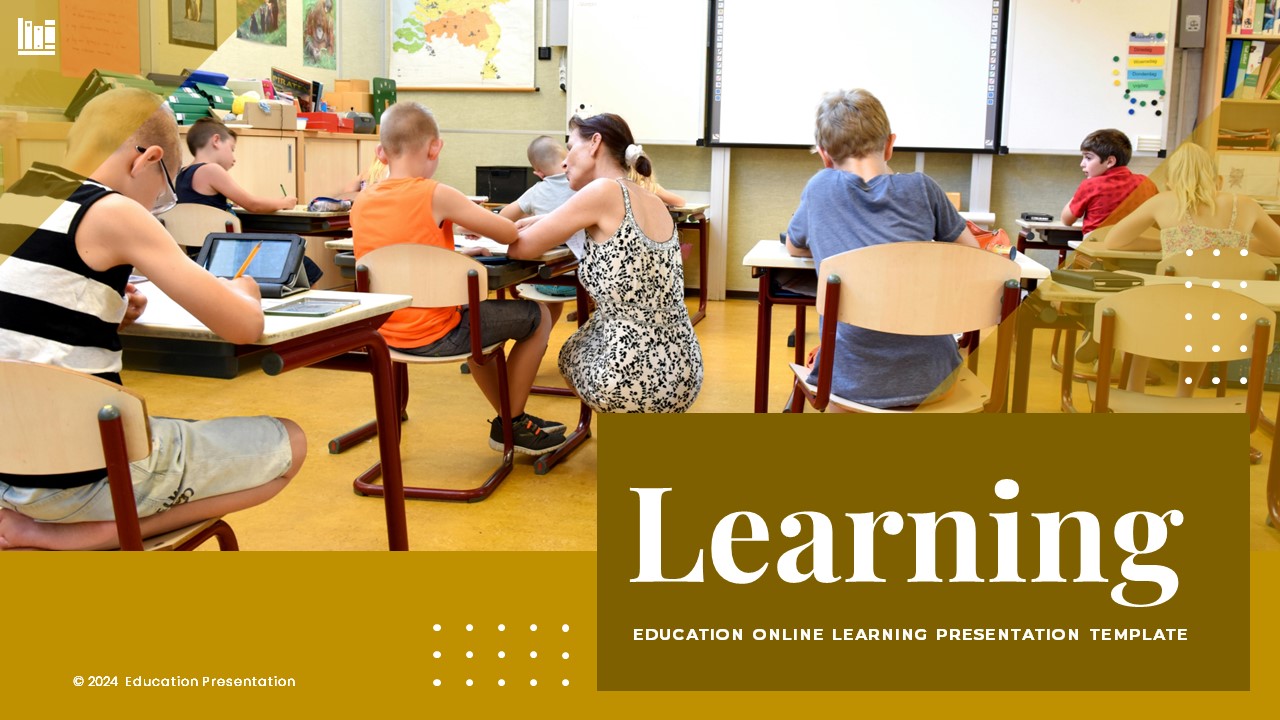 Learning - Education Online Learning PowerPoint Template, Presentation ...