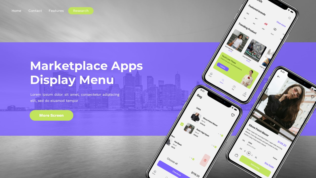 Marketplace Apps - Mobile App Powerpoint Templates, Presentation Templates