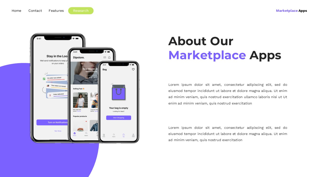 Marketplace Apps - Mobile App Google Slide Templates, Presentation ...