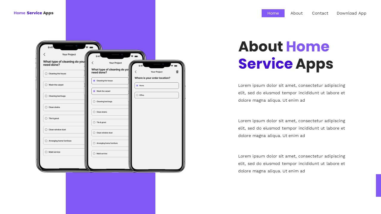Home Service Apps - Mobile App Keynote Templates, Presentation Templates
