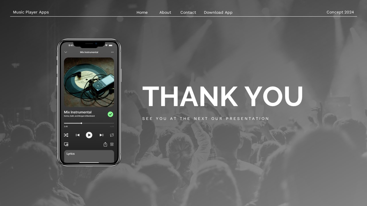 Music Player Apps - Mobile App Powerpoint Templates, Presentation Templates