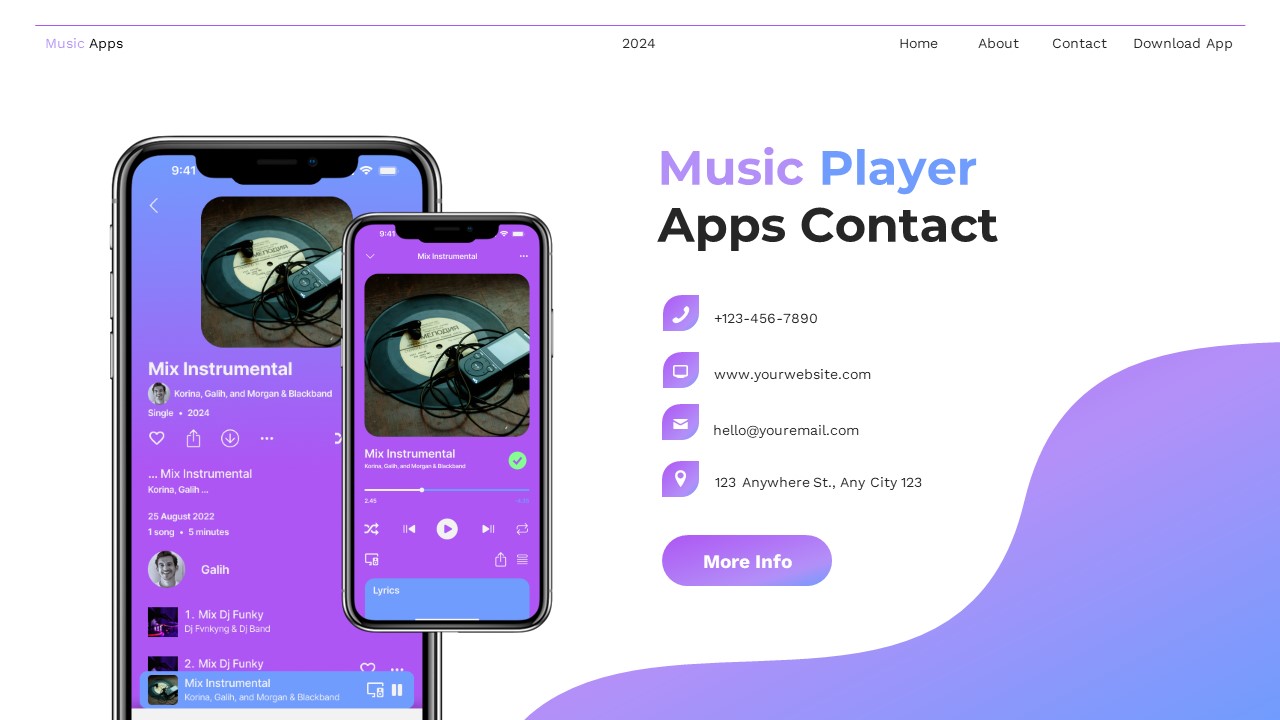Music Apps - Mobile App Powerpoint Templates, Presentation Templates