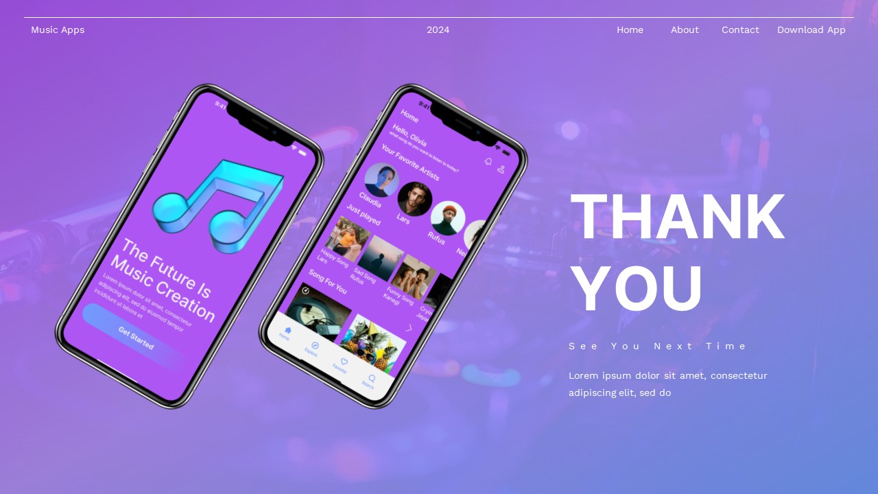 Music Apps - Mobile App Keynote Templates, Presentation Templates ...