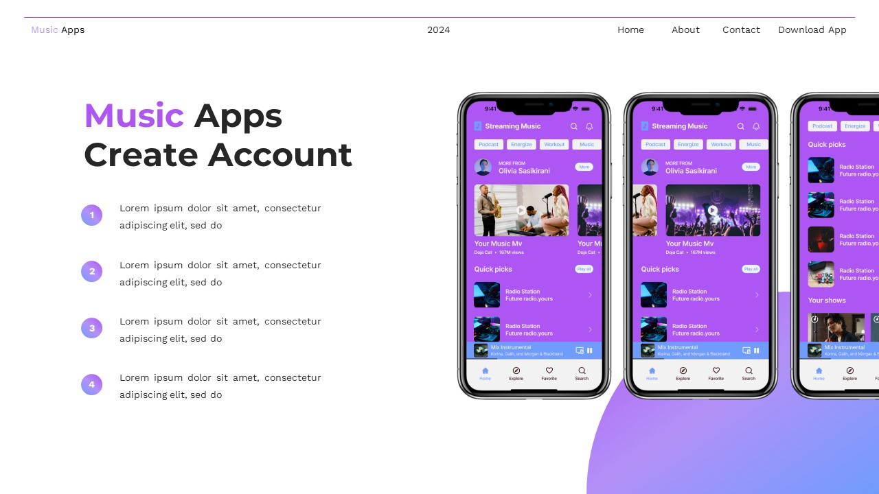 Music Apps - Mobile App Keynote Templates, Presentation Templates ...