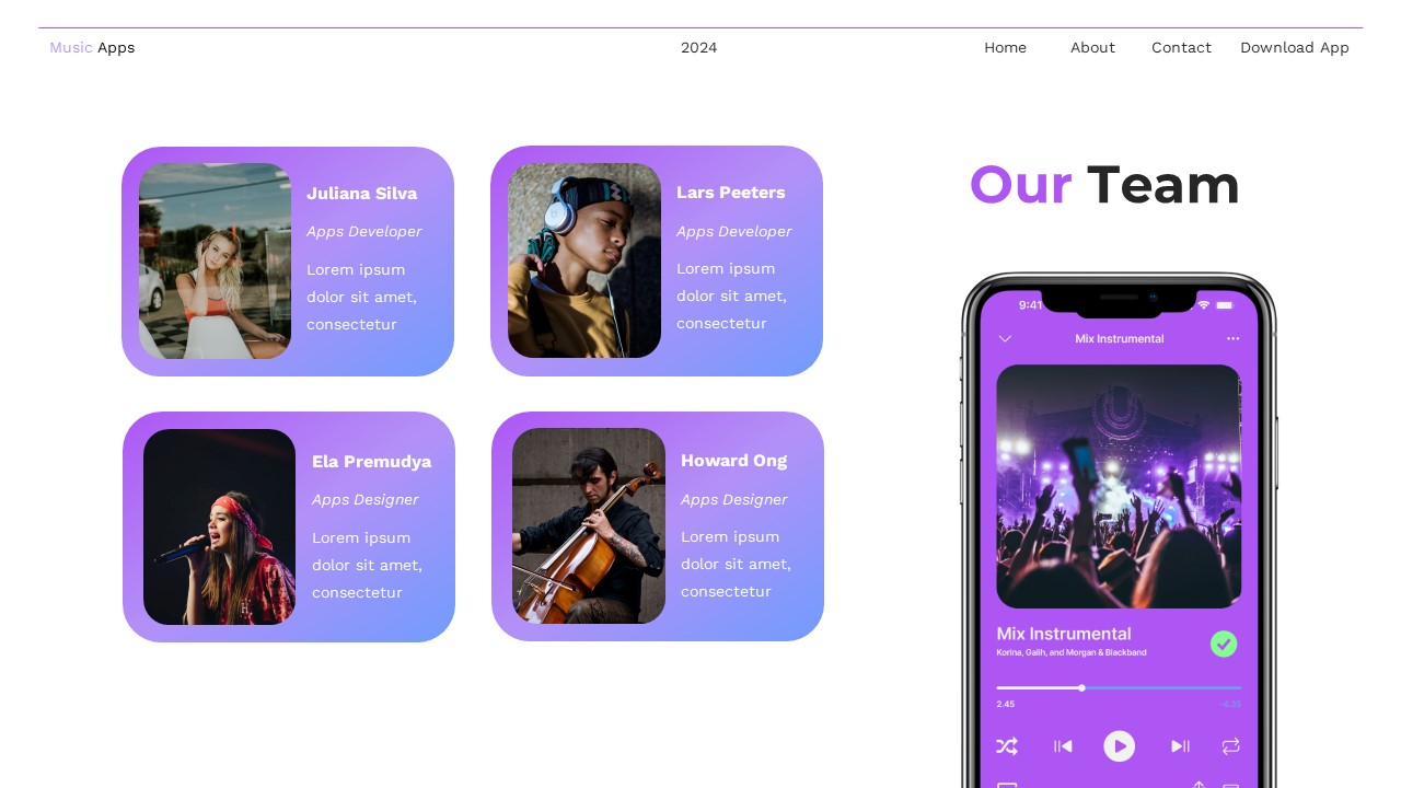 Music Apps - Mobile App Keynote Templates, Presentation Templates ...