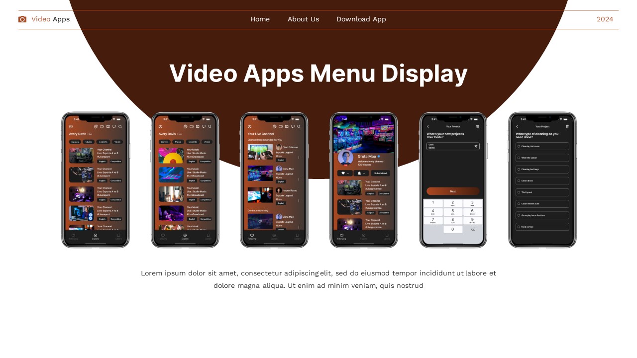 Video Apps - Mobile App Powerpoint Templates, Presentation Templates