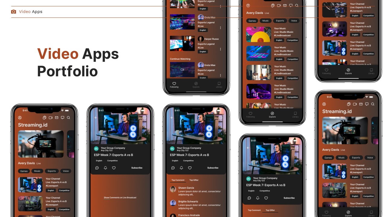Video Apps - Mobile App Powerpoint Templates, Presentation Templates