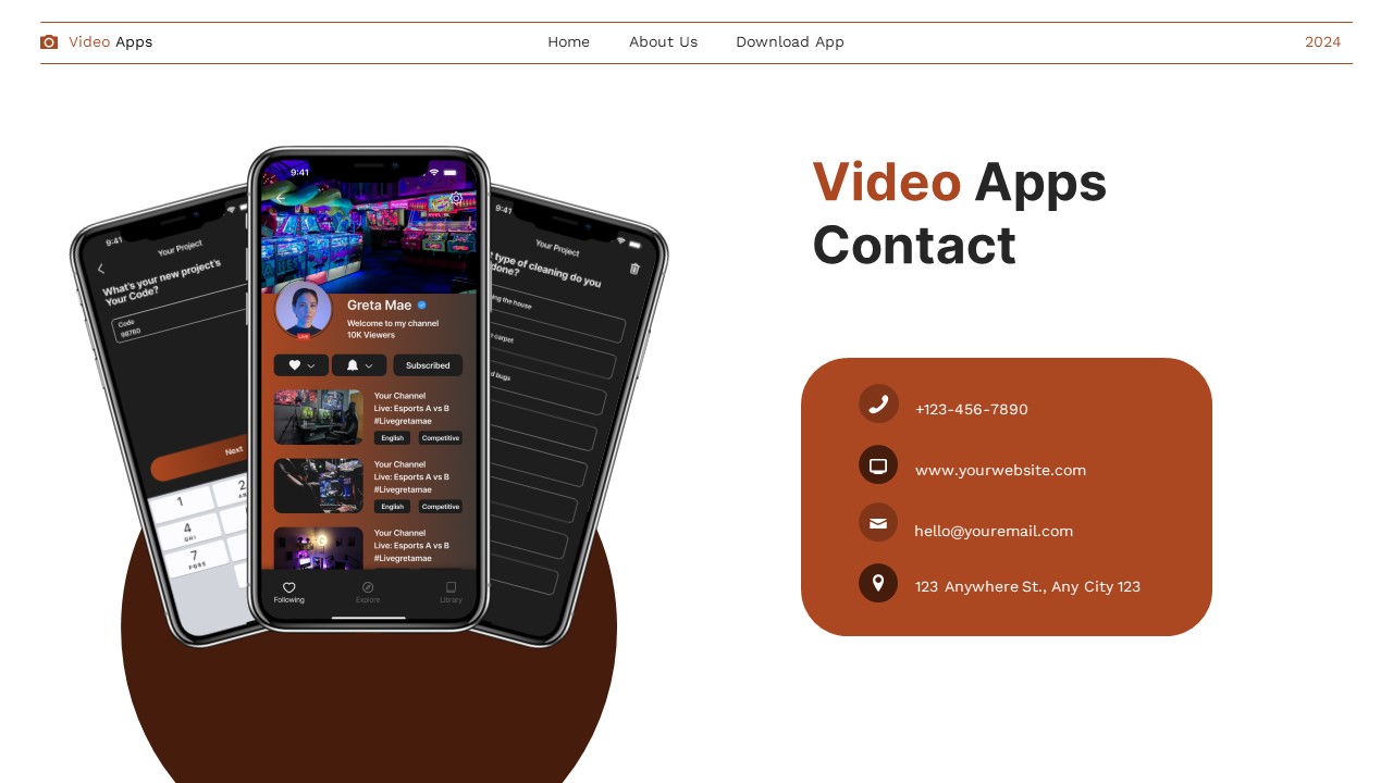 Video Apps - Mobile App Google Slide Templates, Presentation Templates