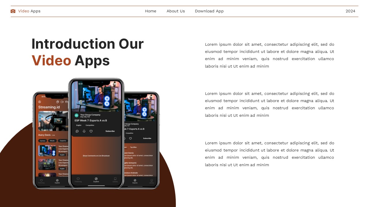 Video Apps - Mobile App Google Slide Templates, Presentation Templates