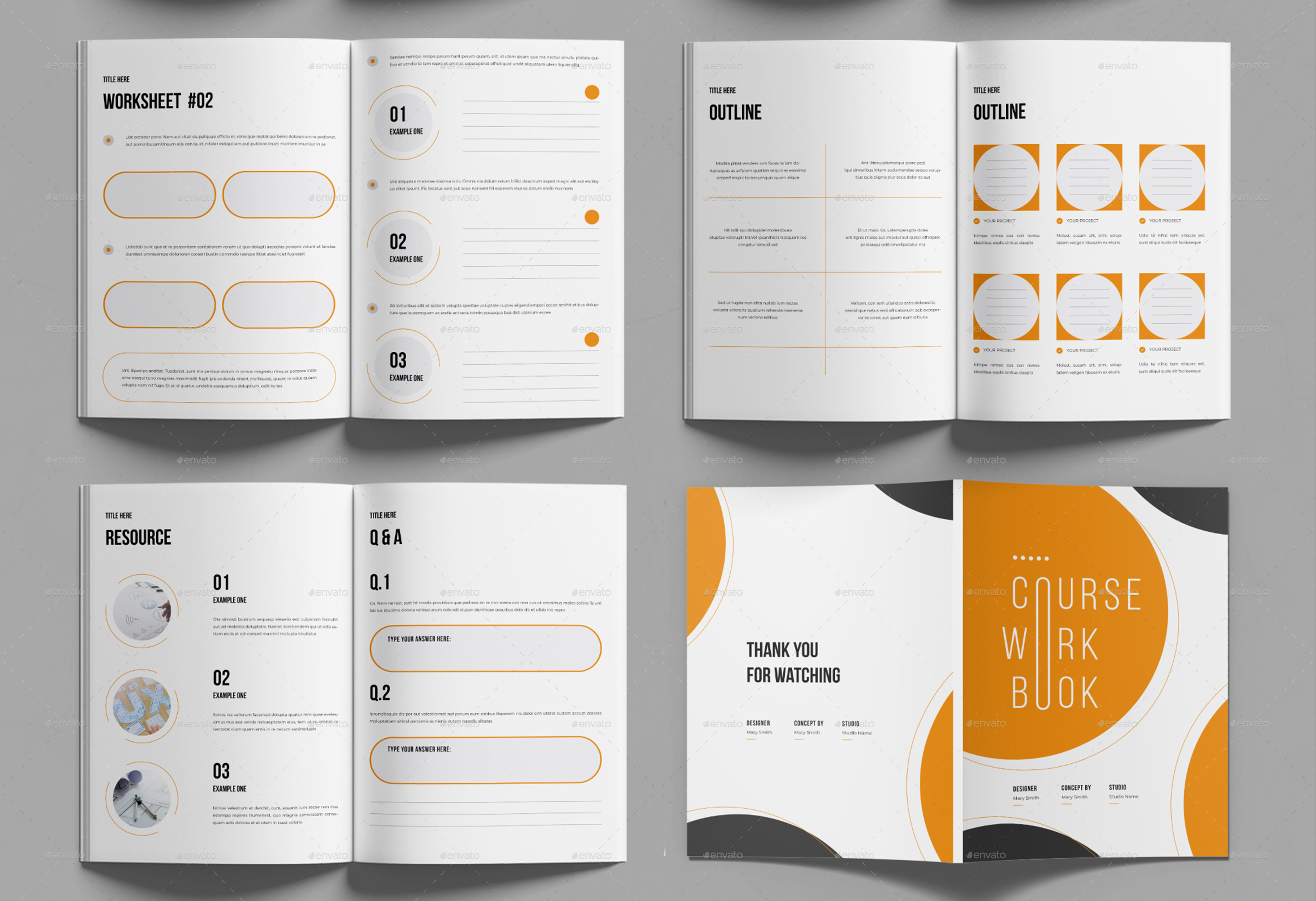 Course Workbook Layout, Print Templates | GraphicRiver