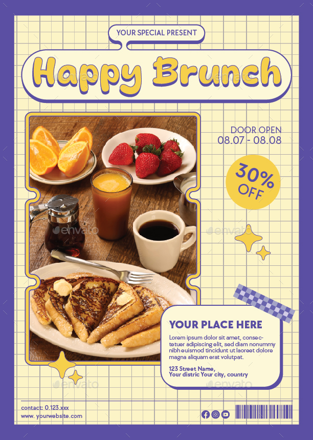 Happy Brunch Flyer, Print Templates | GraphicRiver