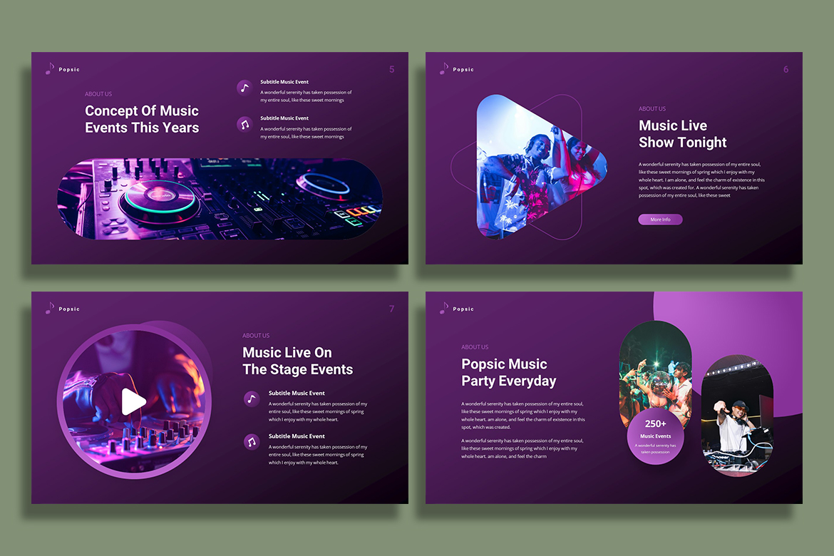 Popsic - Music Event PowerPoint Template, Presentation Templates ...