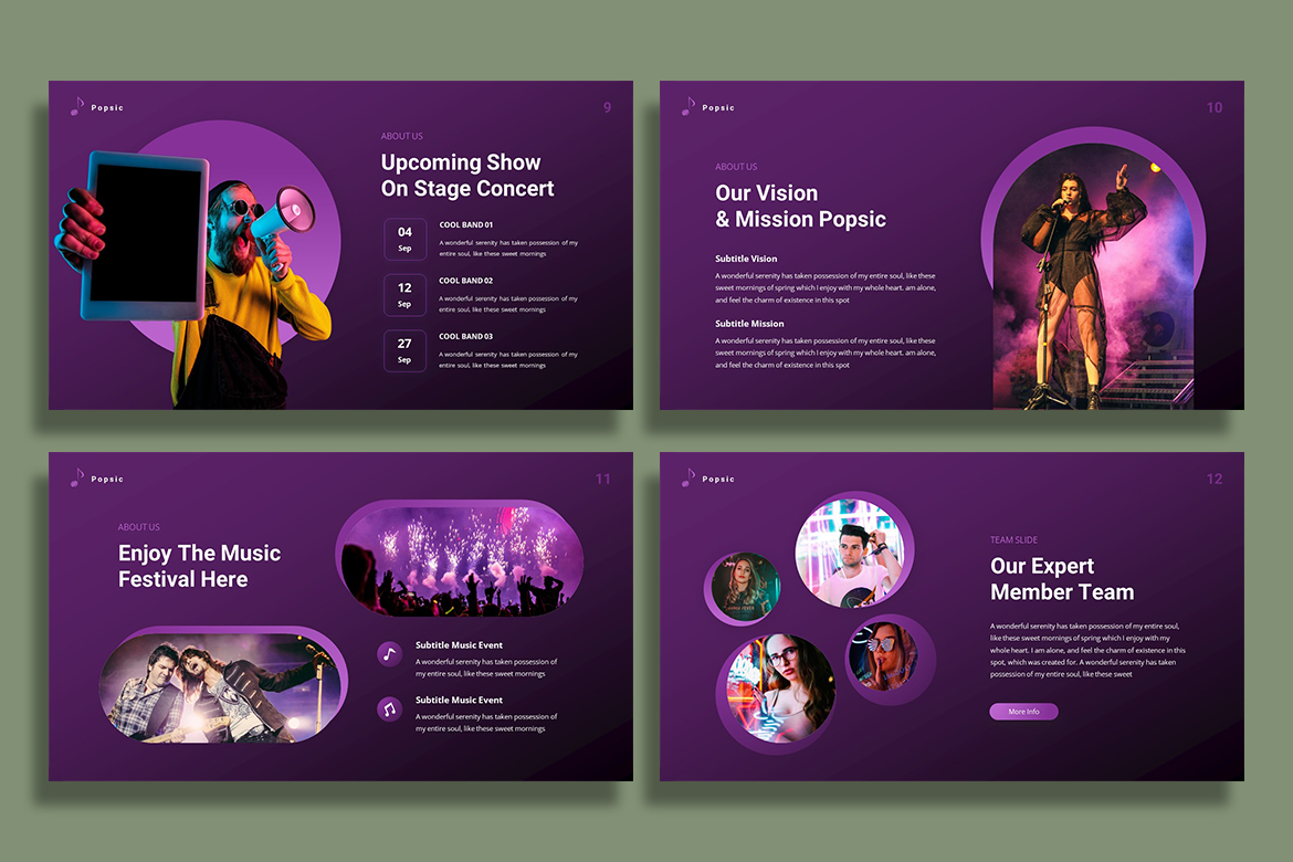Popsic - Music Event PowerPoint Template, Presentation Templates ...