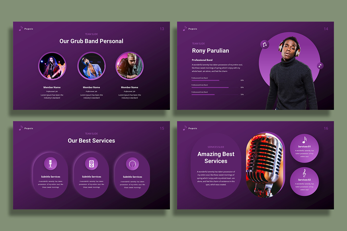 Popsic - Music Event PowerPoint Template, Presentation Templates ...