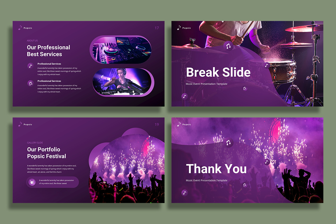 Popsic - Music Event PowerPoint Template, Presentation Templates ...