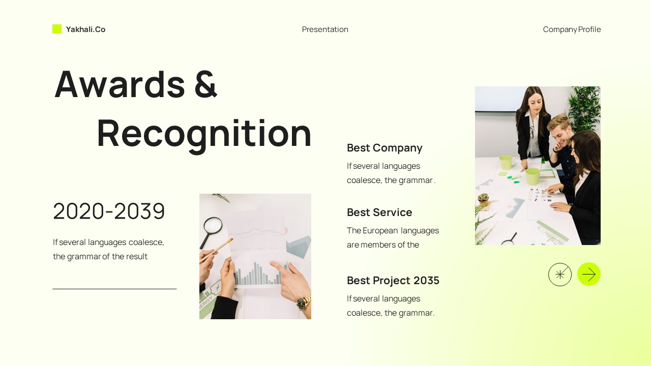 Black Green White Modern Minimalist Company Profile Key Note ...