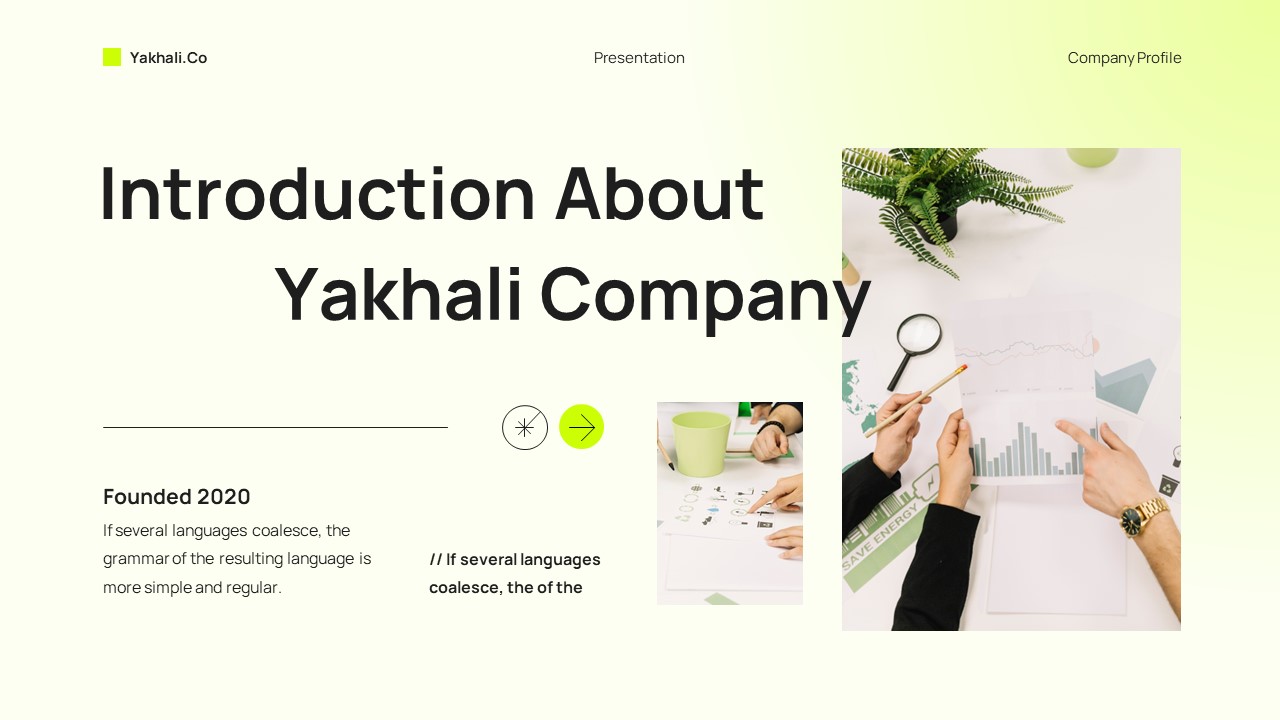 Black Green White Modern Minimalist Company Profile Key Note ...