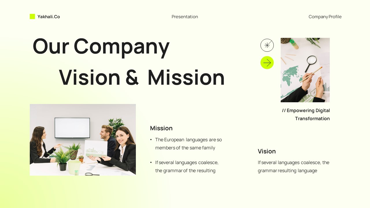 Black Green White Modern Minimalist Company Profile Key Note ...
