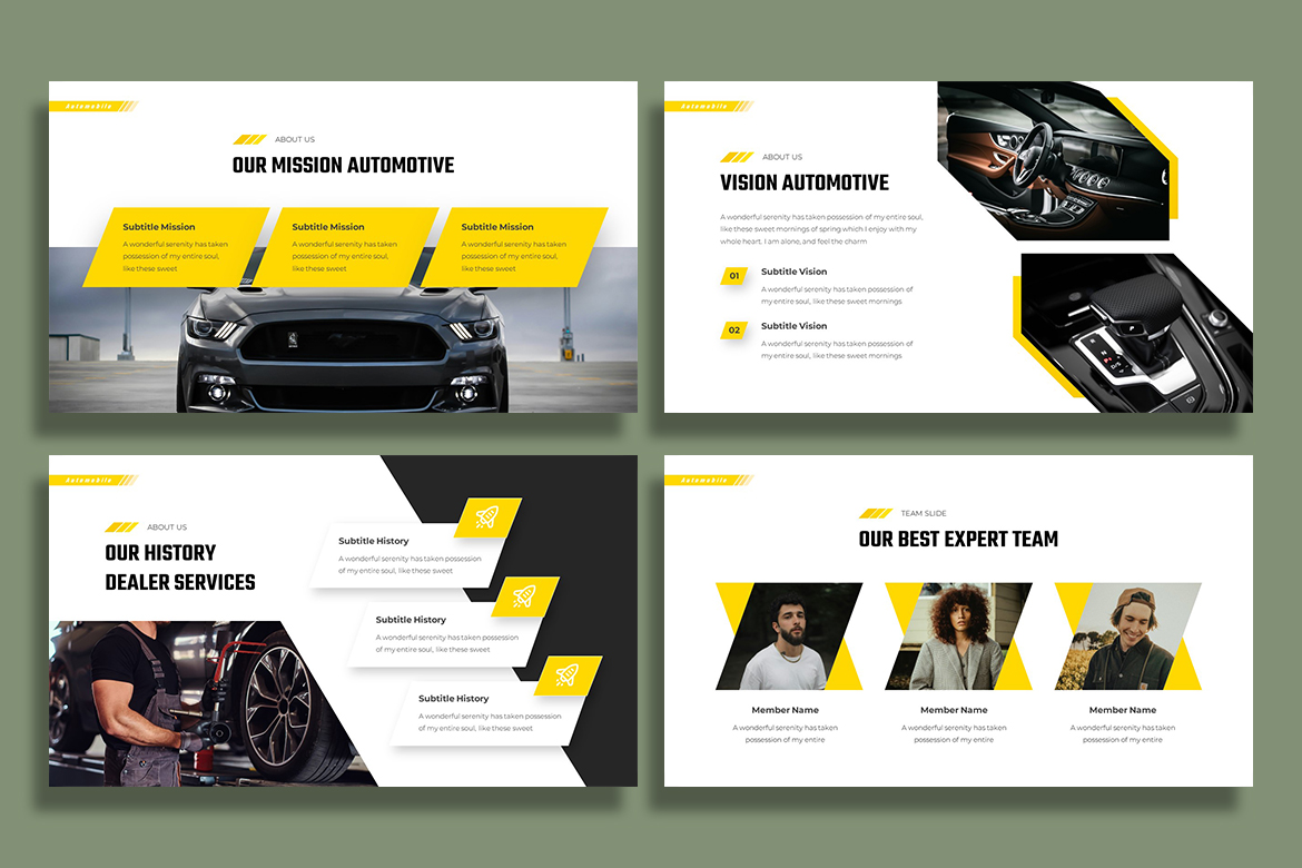 Automobile - Automotive PowerPoint Template, Presentation Templates