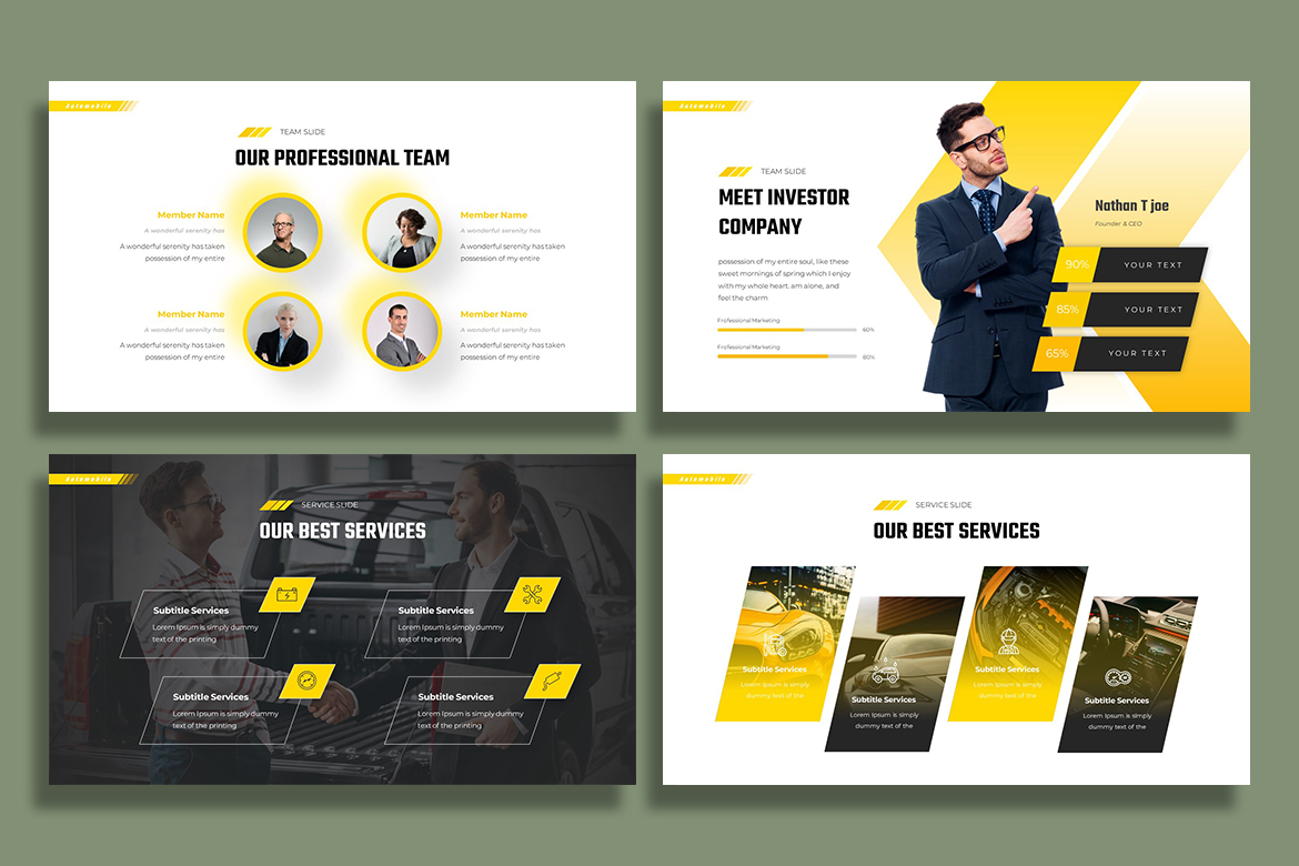 Automobile - Automotive PowerPoint Template, Presentation Templates