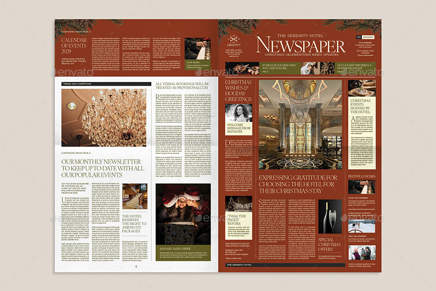 Christmas Newspaper Template, Print Templates | GraphicRiver