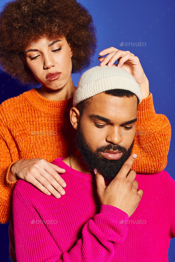 Bearded gent & afro queen: uniting cultures Stock Photo by ...