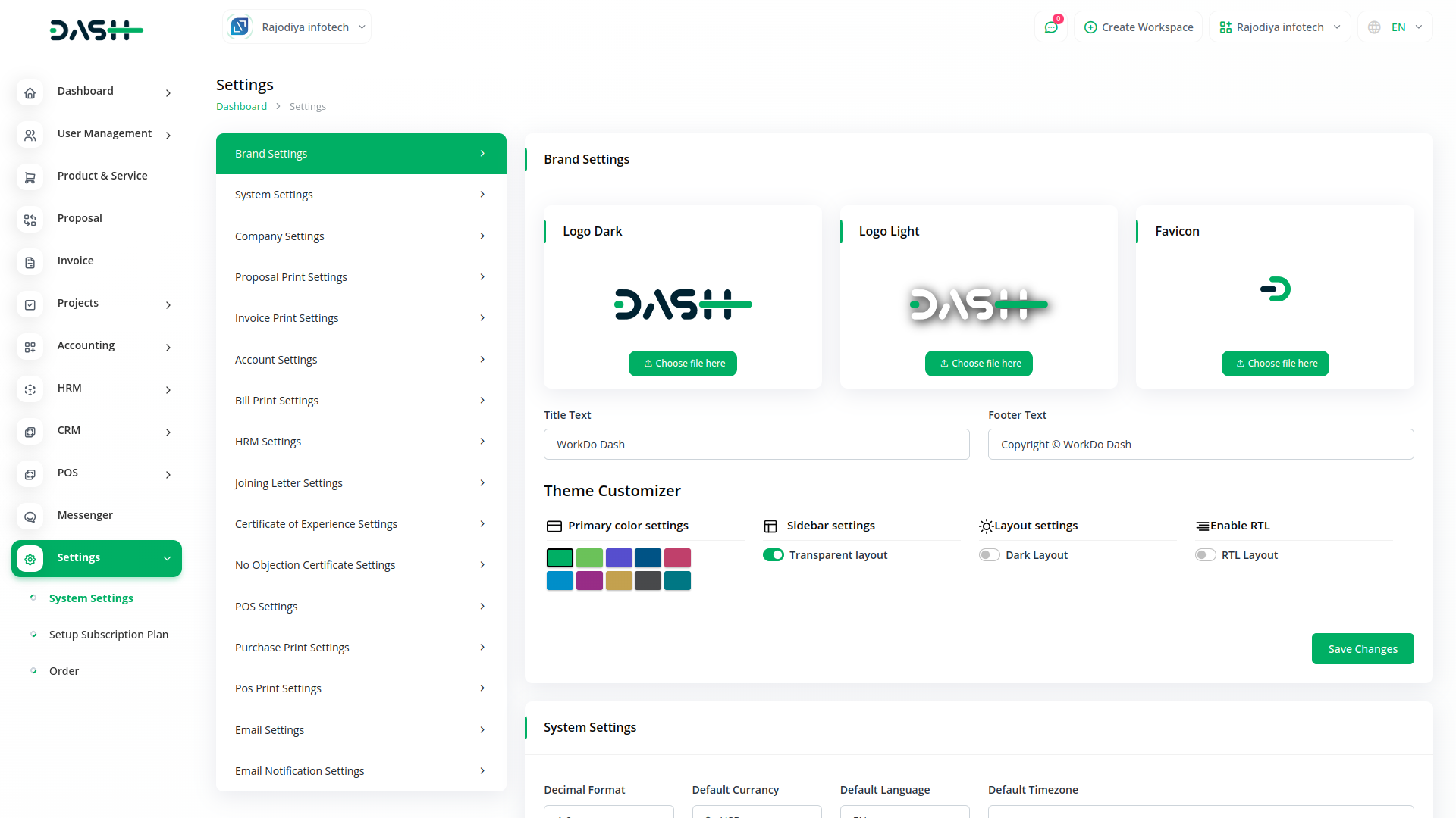 WorkDo Dash SaaS - Open Source ERP with Multi-Workspace by WorkDo | CodeCanyon