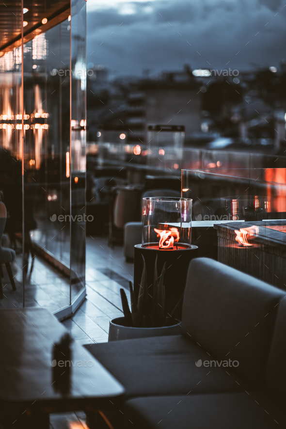 Modern rooftop bar at dusk Stock Photo by SkyNextphoto | PhotoDune