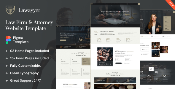 Lawayyer - Law Firm, Legal Services Website Figma Template by venusweb