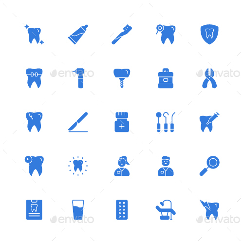 Dental Icon Set, Icons | GraphicRiver
