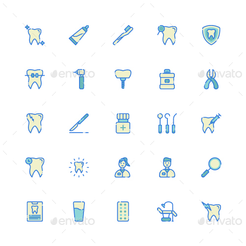 Dental Icon Set, Icons | GraphicRiver