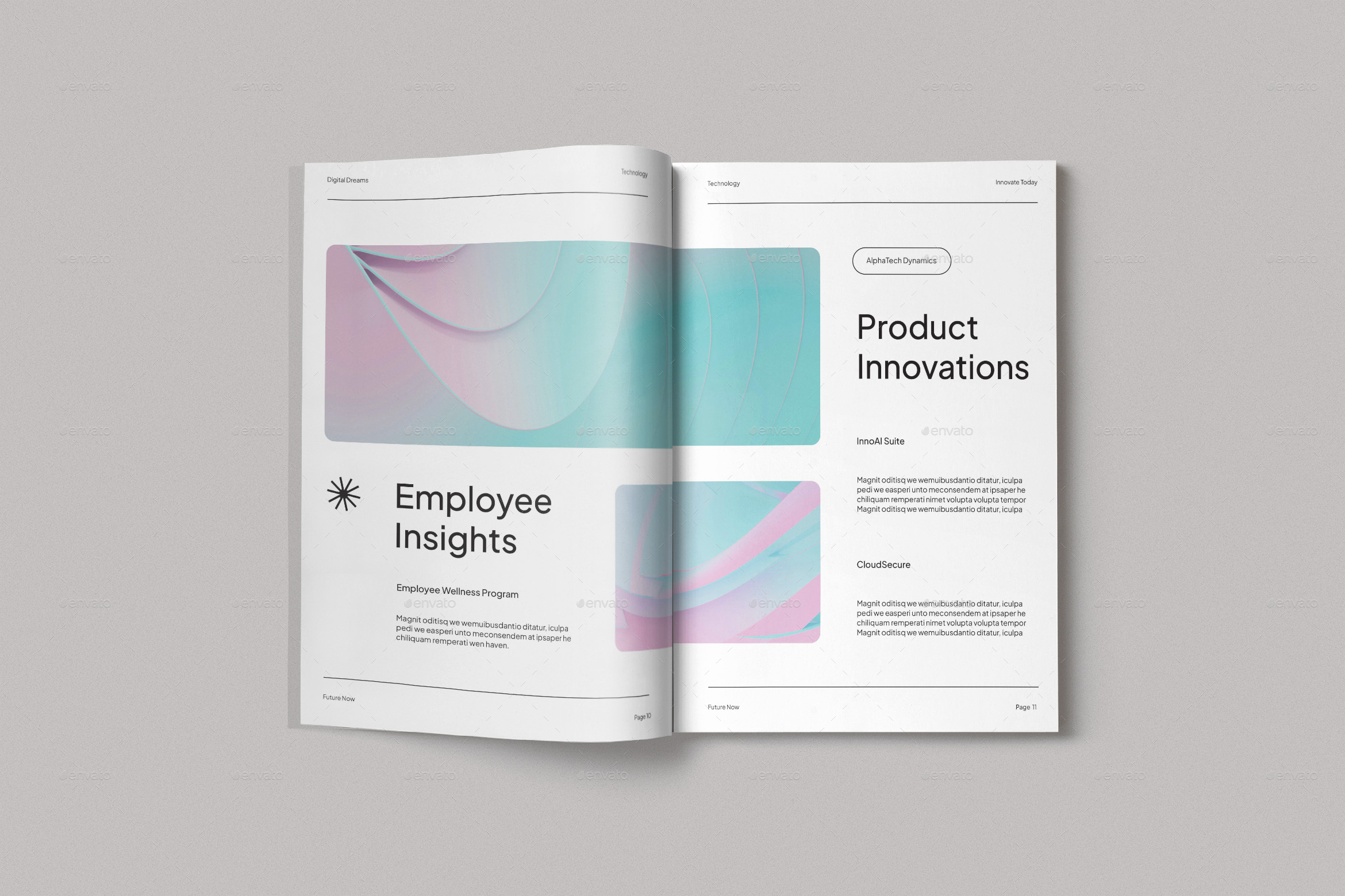 White Black UI UX Style Technology Annual Report, Print Templates ...