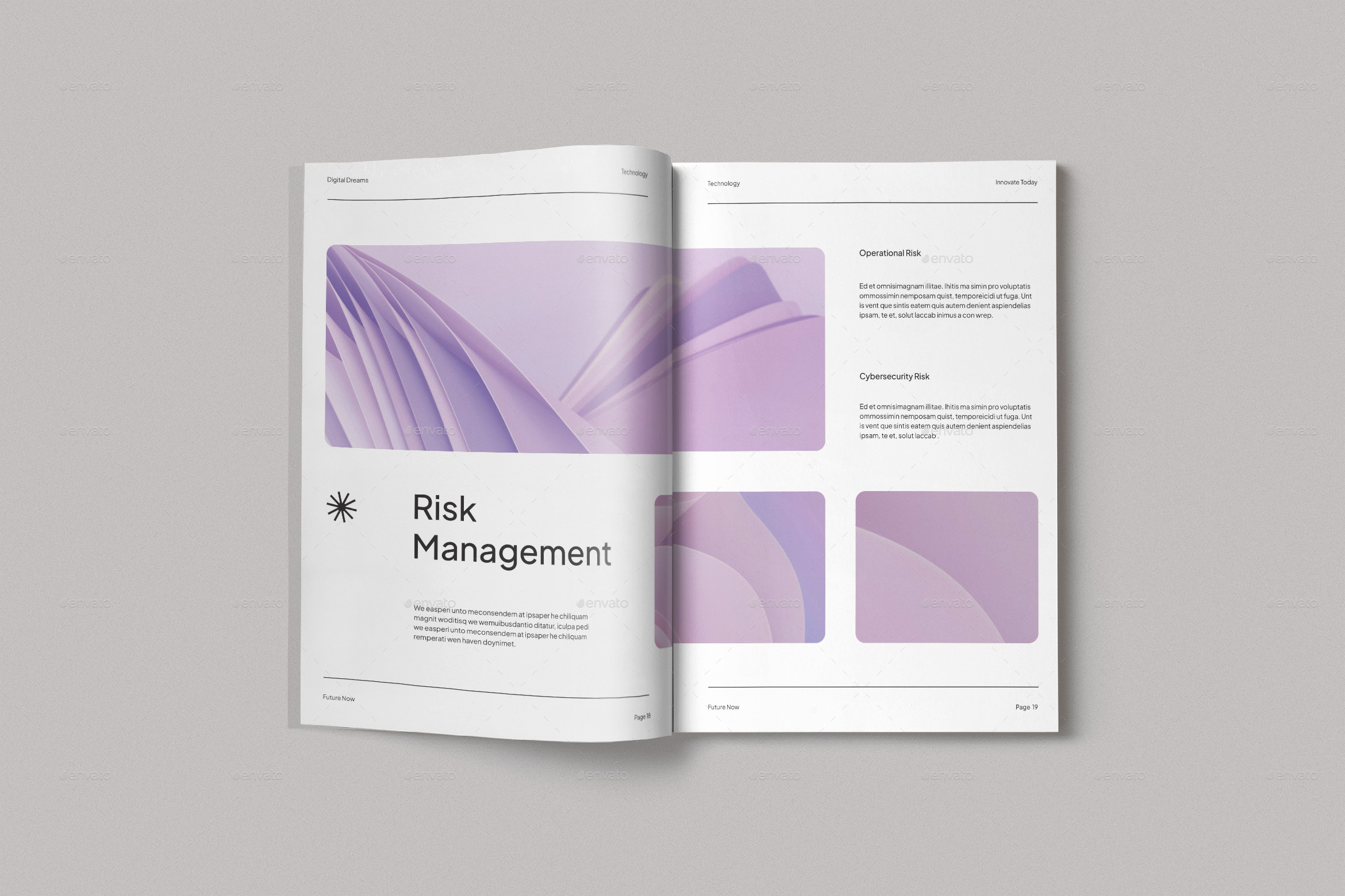 White Black UI UX Style Technology Annual Report, Print Templates ...