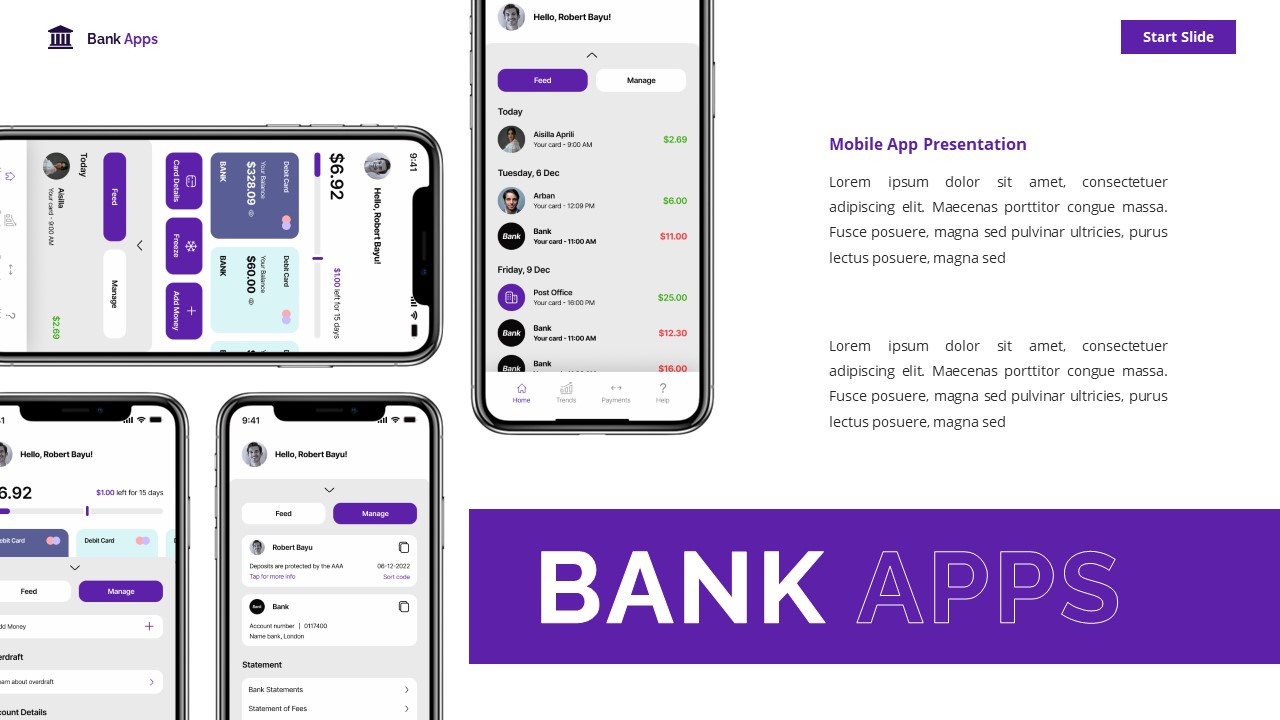 Bank Apps - Mobile App Google Slide Templates, Presentation Templates