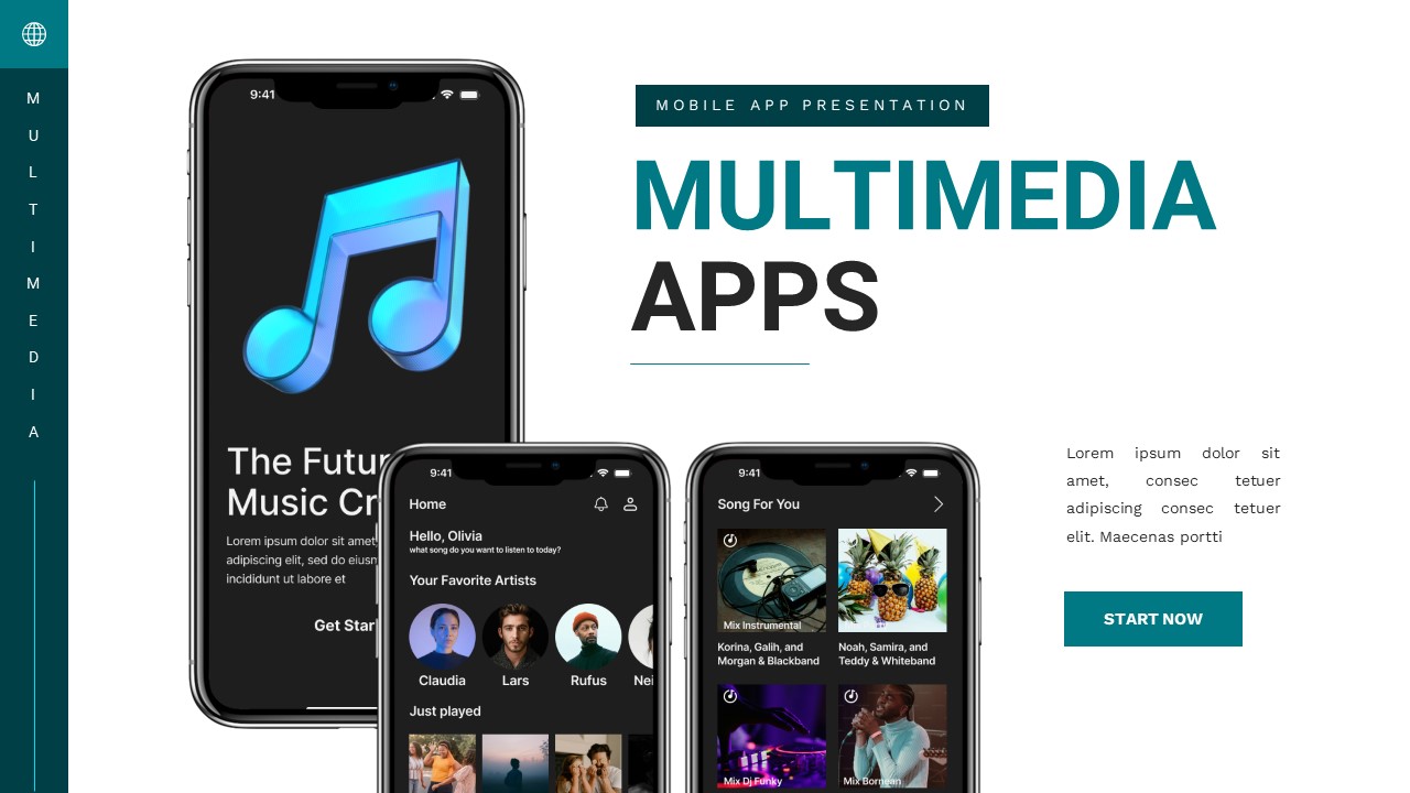 Multimedia Apps - Mobile App Powerpoint Templates, Presentation Templates