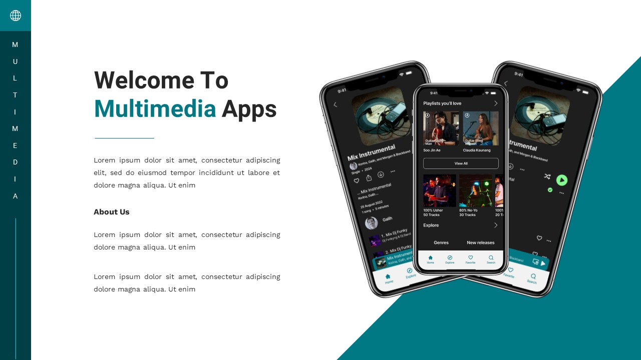 Multimedia Apps - Mobile App Powerpoint Templates, Presentation Templates